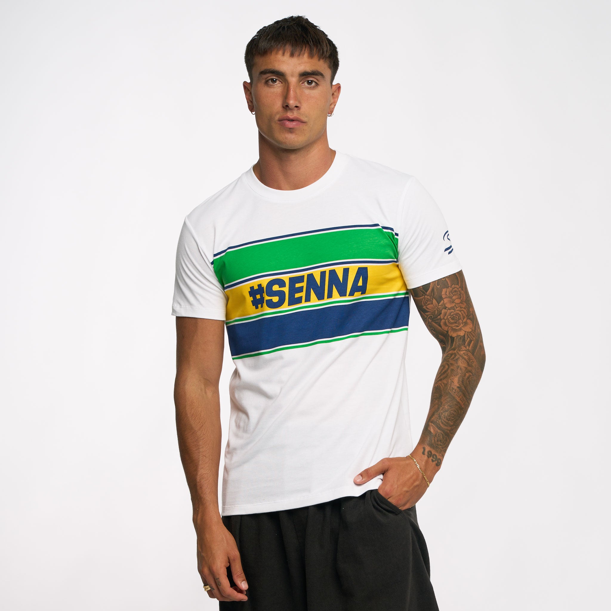 Ayrton Senna Unisex Cotton Tee - White